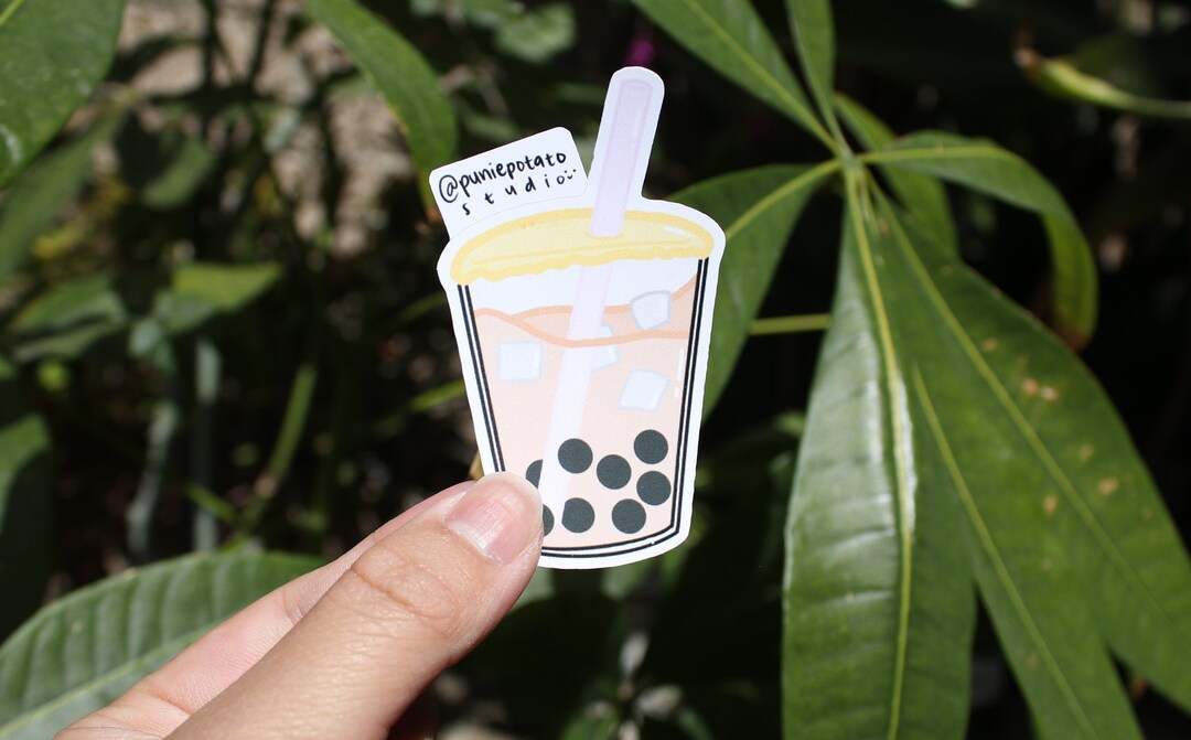 Vinyl Sticker Milk Tea With Boba, Weather-proof Matte, Glossy Vinyl - Etsy
