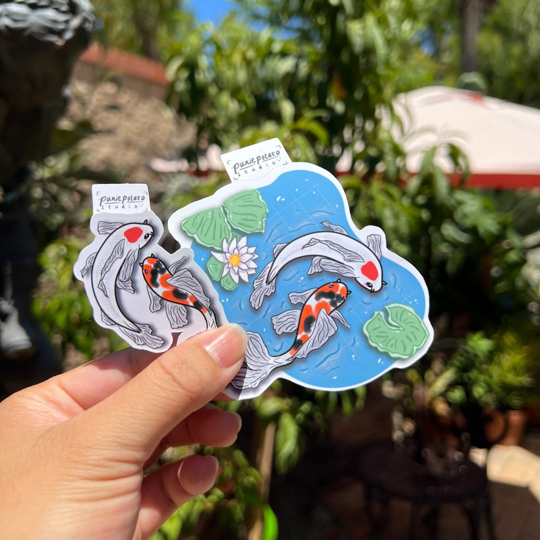 Vinyl Sticker Koi Fish Pond, Weatherproof Matte, Glossy Vinyl - Etsy