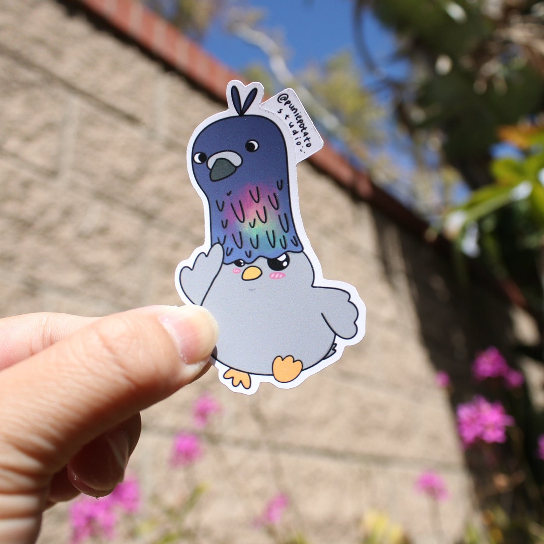 Vinyl Sticker Birdie in Pigeon Disguise, Weatherproof Matte, Glossy ...