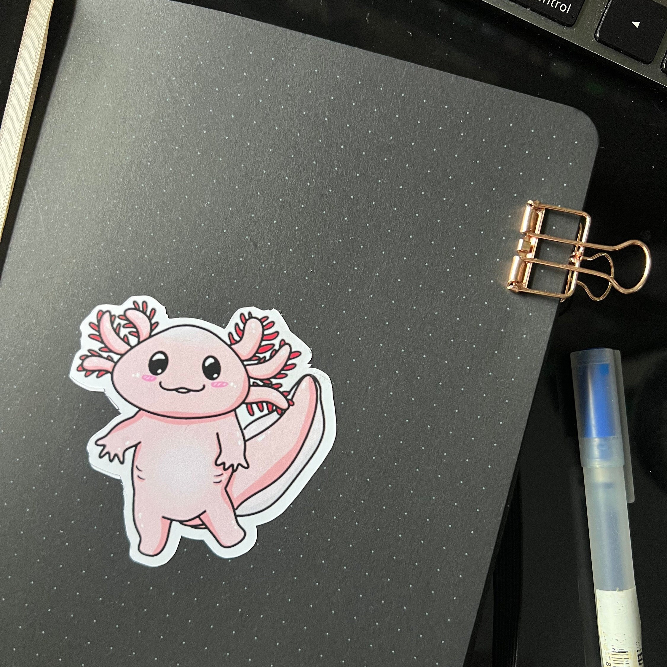 Vinyl Sticker Cute Axolotl, Weather-proof Matte, Glossy Vinyl - Etsy