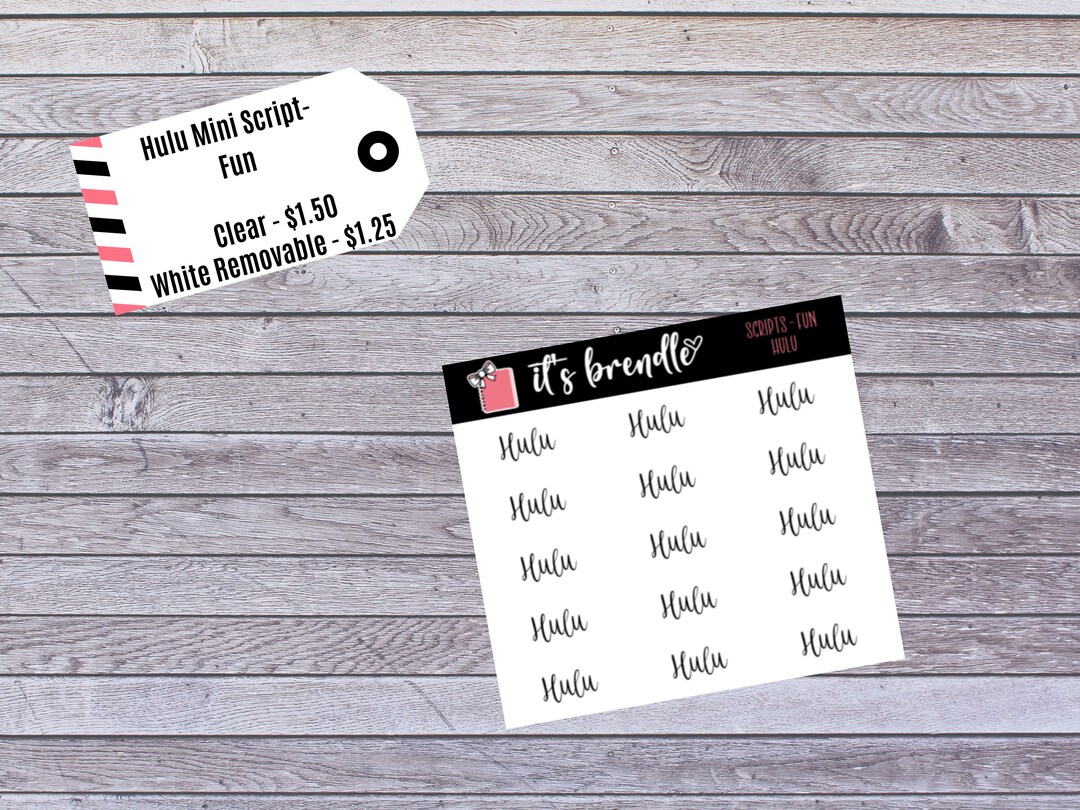 Hulu Mini Script Stickers - Etsy