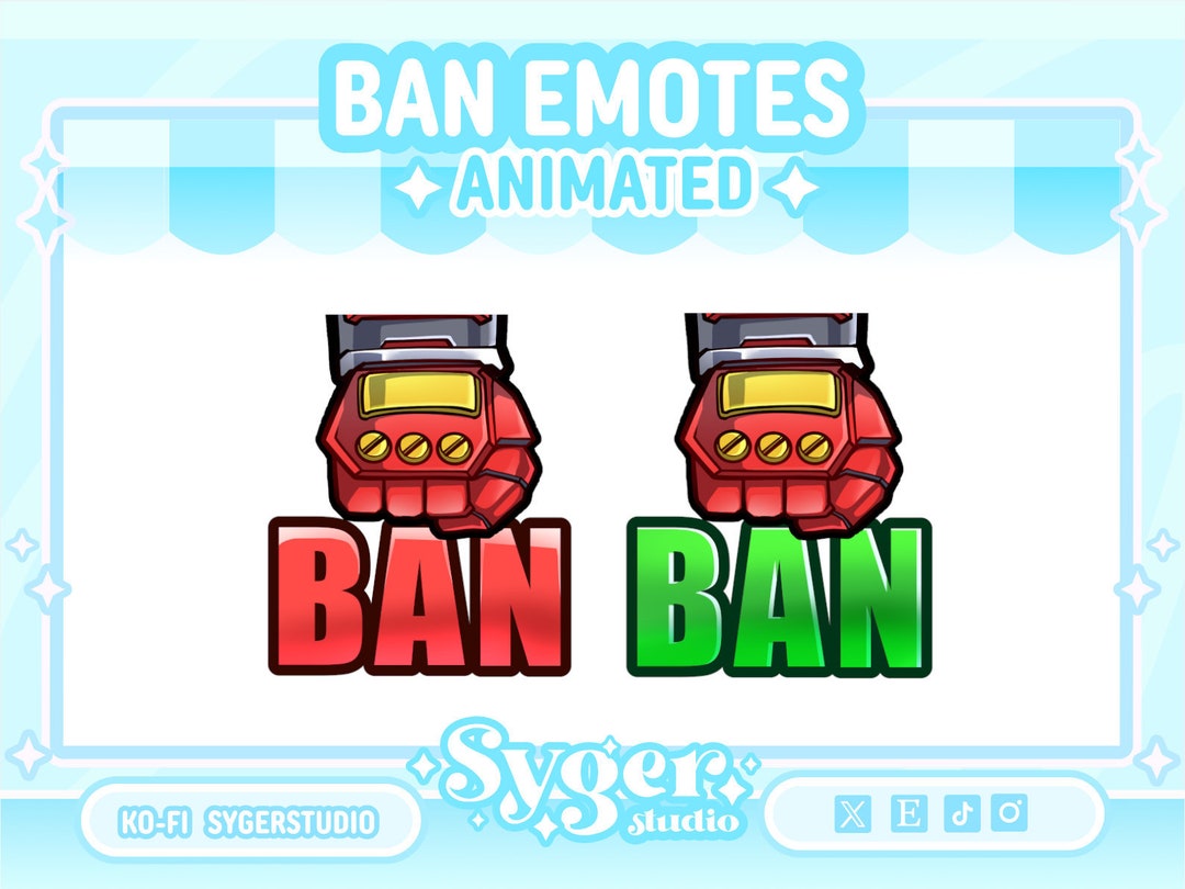 BAN Robot Hand Animated Emote Twitch Punch Emote discord - Etsy