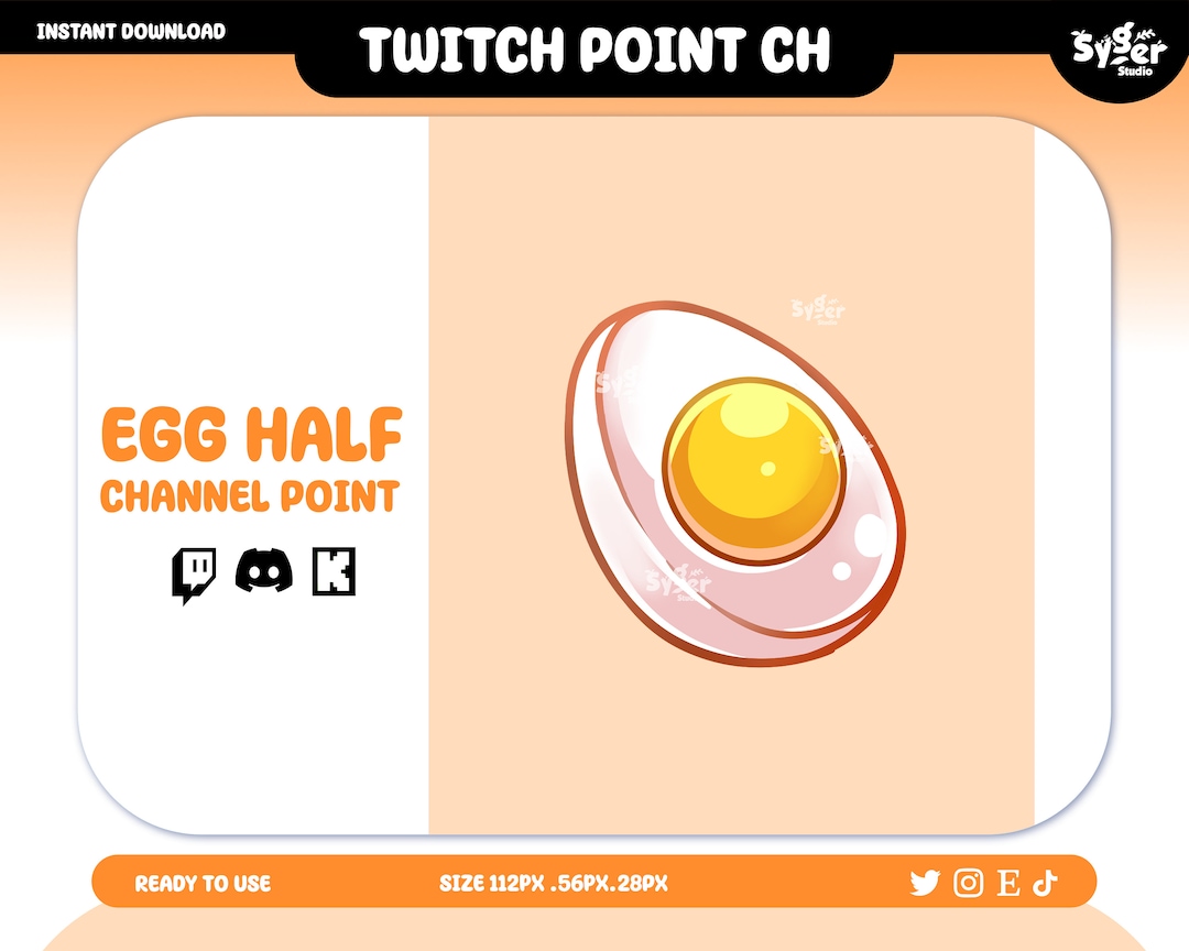 Half Egg Points Channel for Twitch | Twitch Channel Point Icon | Twitch ...
