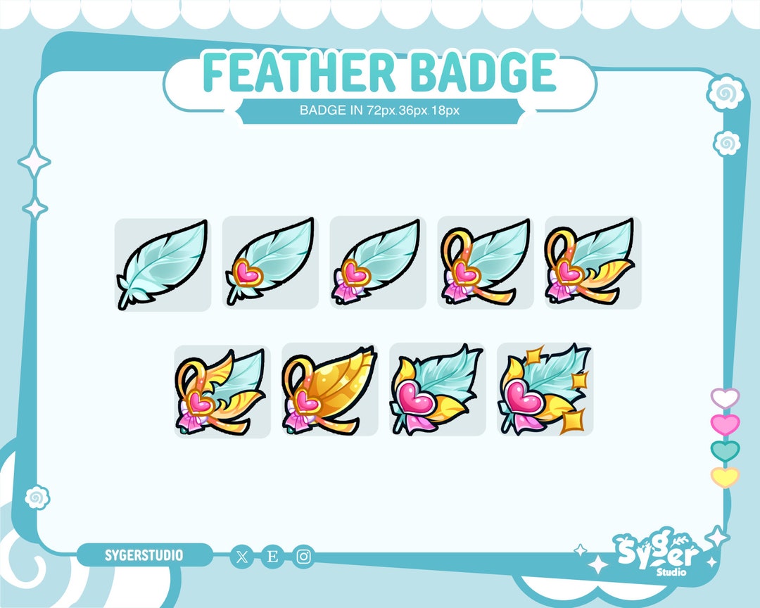 Feather Evolution Sub Badges for Twitch: Premade Stream Graphics ...