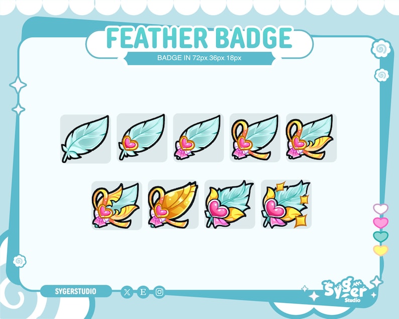 Feather Evolution Sub Badges for Twitch: Premade Stream Graphics ...