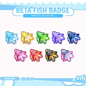 Beta Fish Sub Badges for Twitch: Premade Stream Badges (digital File ...
