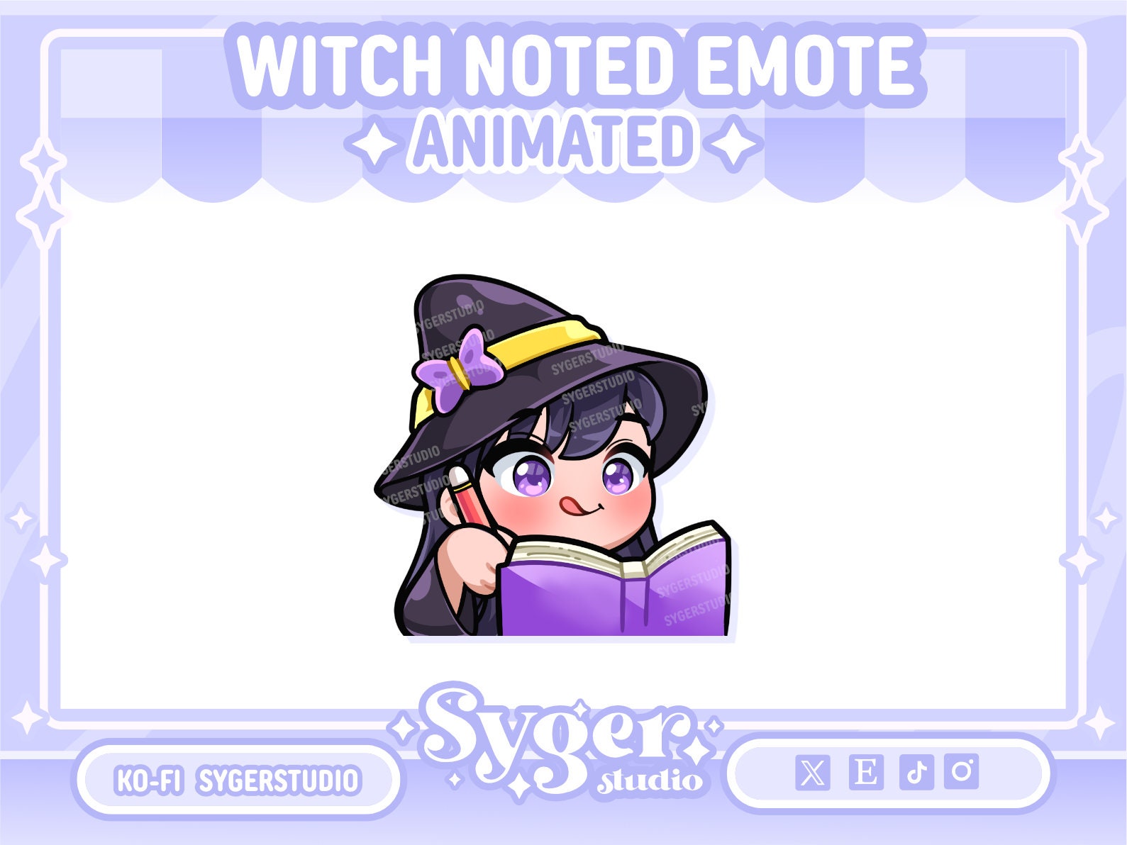 Witch Noted Animate Emote Twitch, Discord, Kick Emotes Instant Download ...