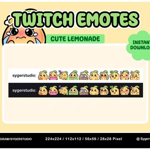 Cute Lemonade Emote Twitch, Discord, Kick Emotes Instant Download ...