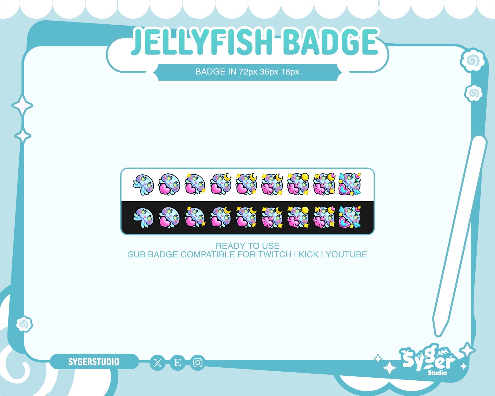 Jellyfish Evolution Sub Badge, Sub Badges for Twitch ,stream Sub & Bit ...