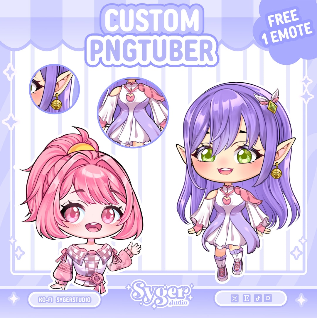 Custom Pngtuber HALF BODY, Chibi Pngtuber Comission , Character Anime ...