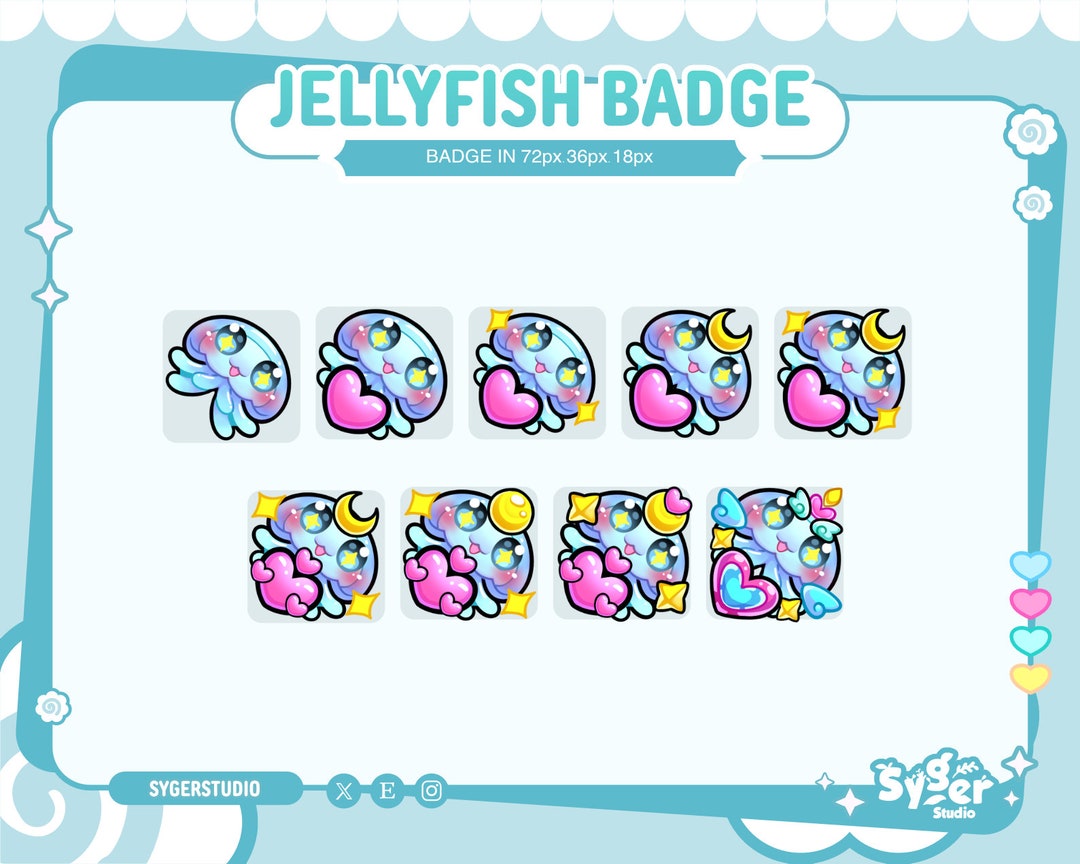 Jellyfish Evolution Sub Badge, Sub Badges for Twitch ,stream Sub & Bit ...