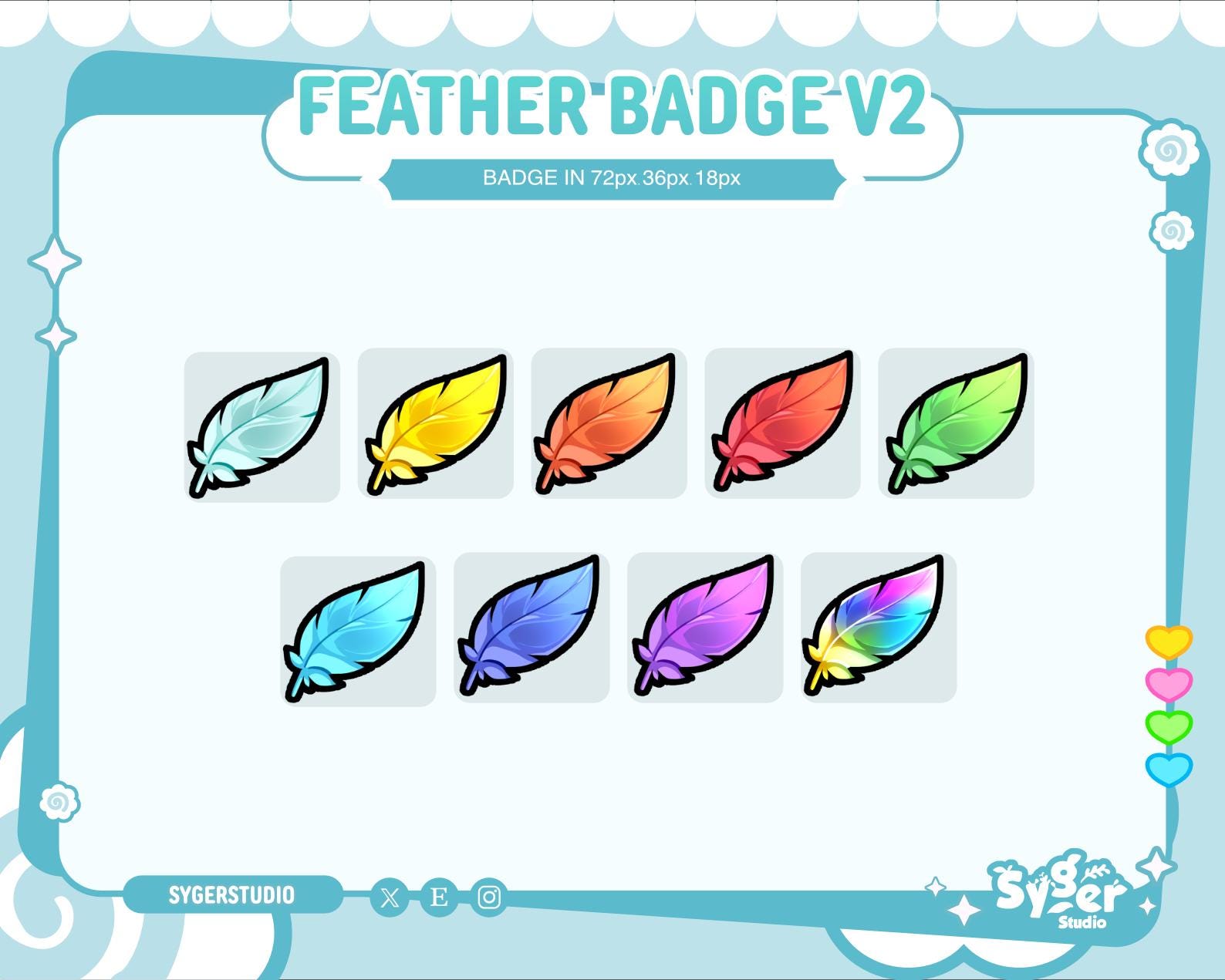 Feather V2 Sub Badges for Twitch, Youtube, Kicks (digital File) - Etsy