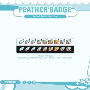 Feather Evolution Sub Badges for Twitch: Premade Stream Graphics ...