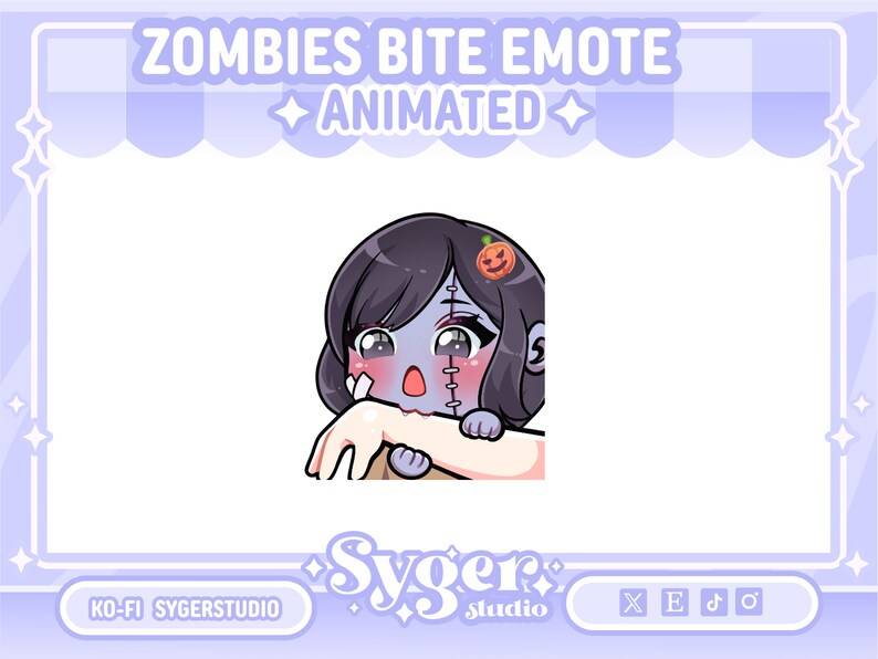 Zombie Girl Animate Emote Twitch Discord Kick Emotes Instant - Etsy