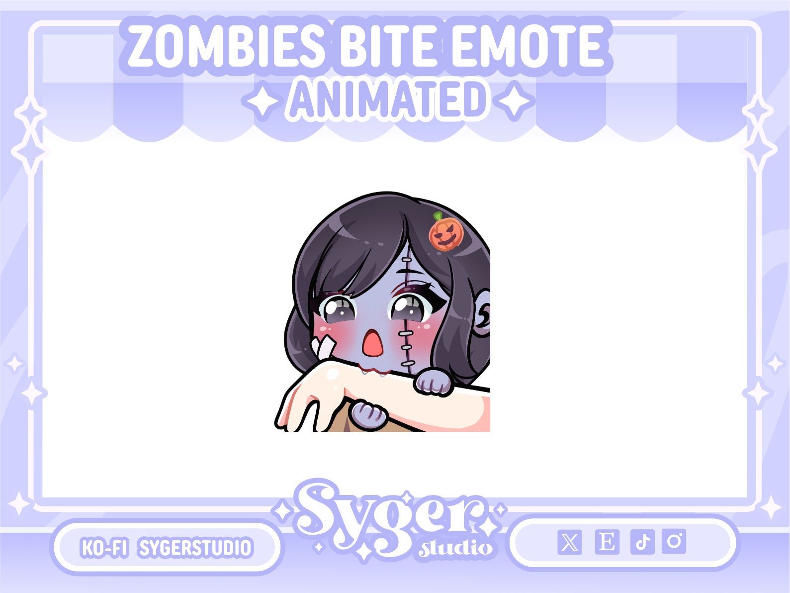Zombie Girl Animate Emote Twitch, Discord, Kick Emotes Instant Download ...