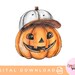 Cute Pumpkin Wearing Cap PNG, Boy Fall Design Sublimation, Designer ...