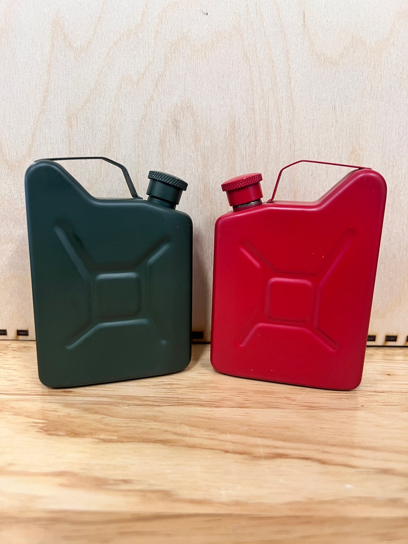 NATO Style Fuel Can/jerry Can Flask - 5oz Blank - Fuel Red or NATO ...