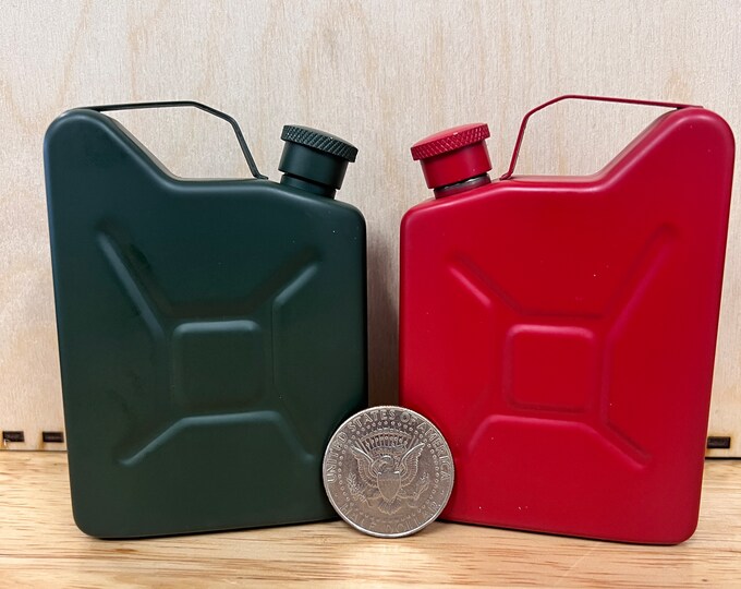 NATO Style Fuel Can/jerry Can Flask - 5oz Blank - Fuel Red or NATO ...