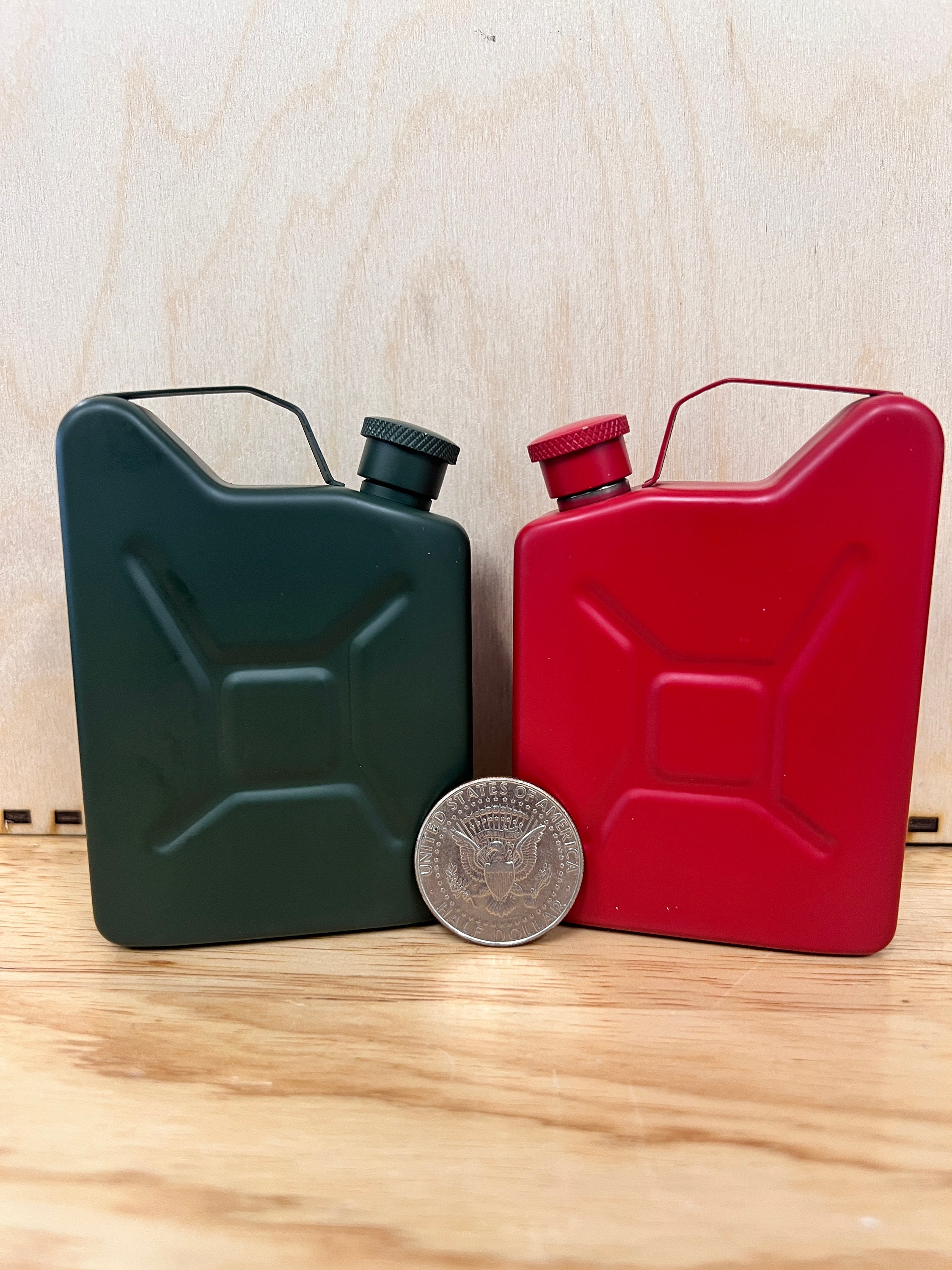 NATO Style Fuel Can/jerry Can Flask - 5oz Blank - Fuel Red or NATO ...