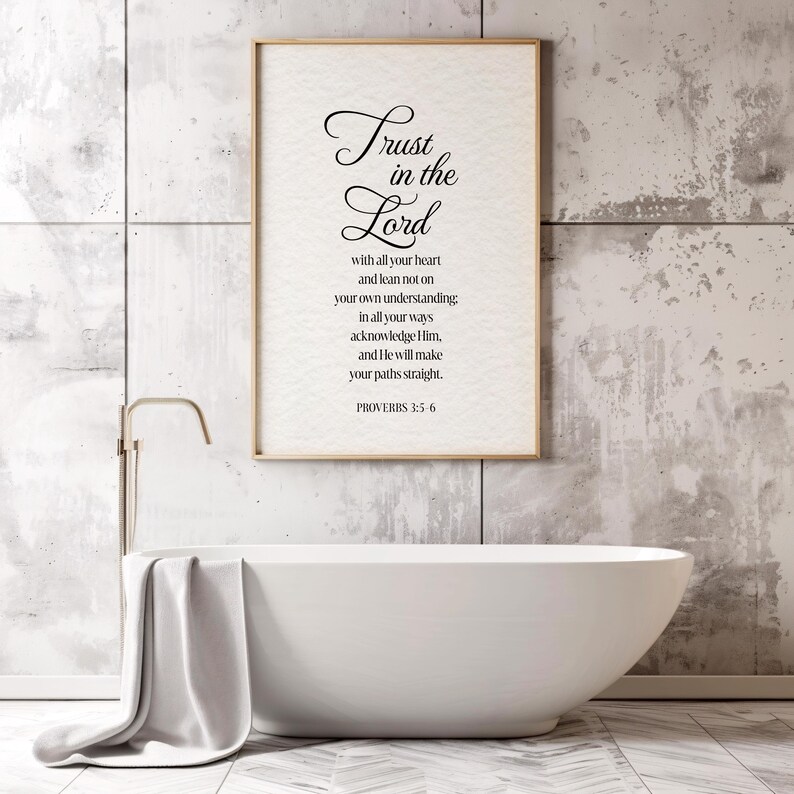 Trust in the Lord Printable – Proverbs 3:5-6 Scripture Wall Art ...
