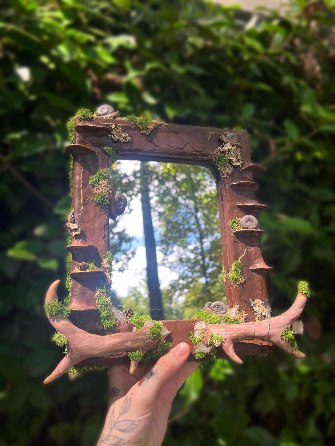 Moss Veiled Tree Trunk Mirror - Etsy