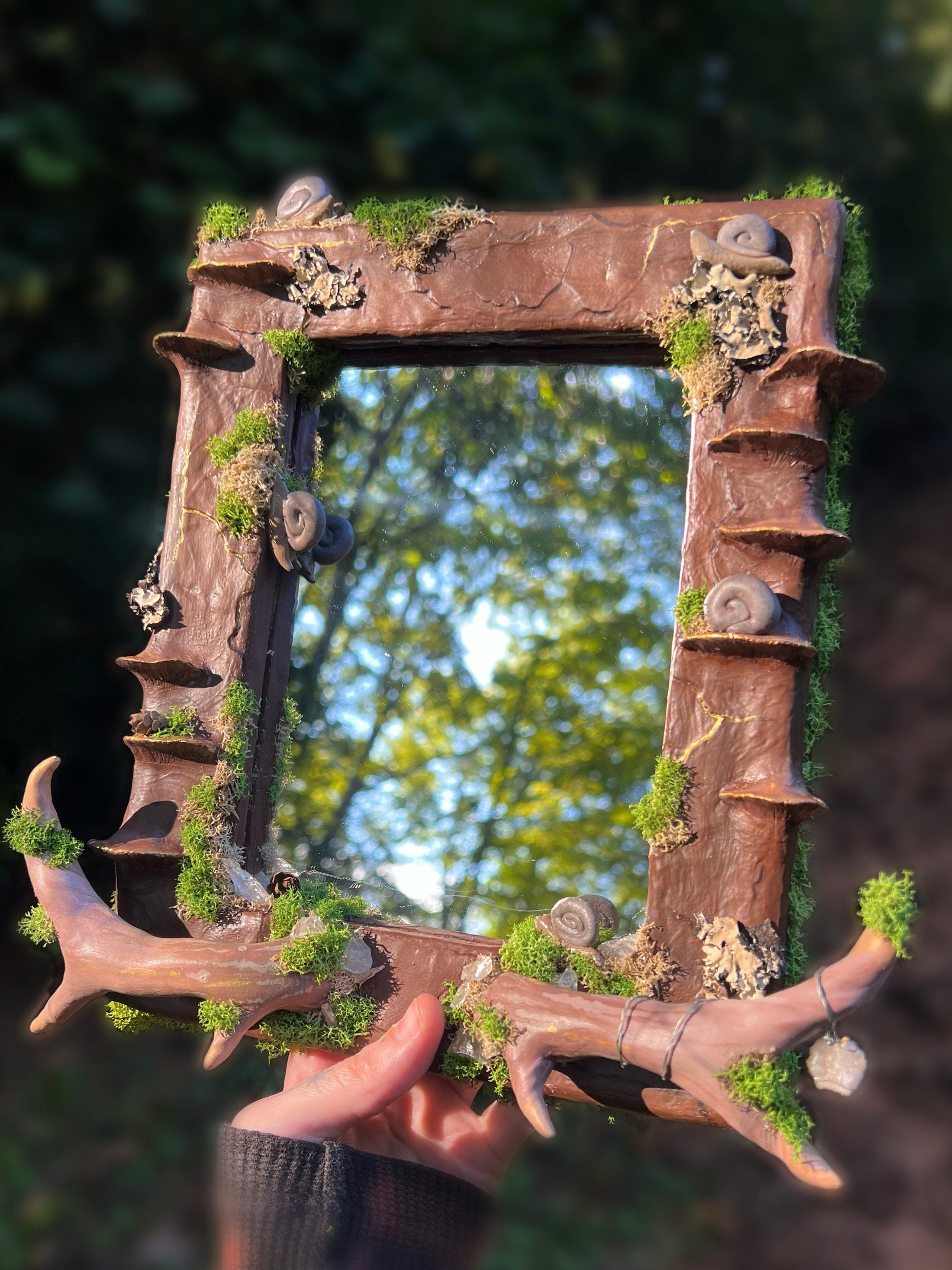 Moss Veiled Tree Trunk Mirror - Etsy