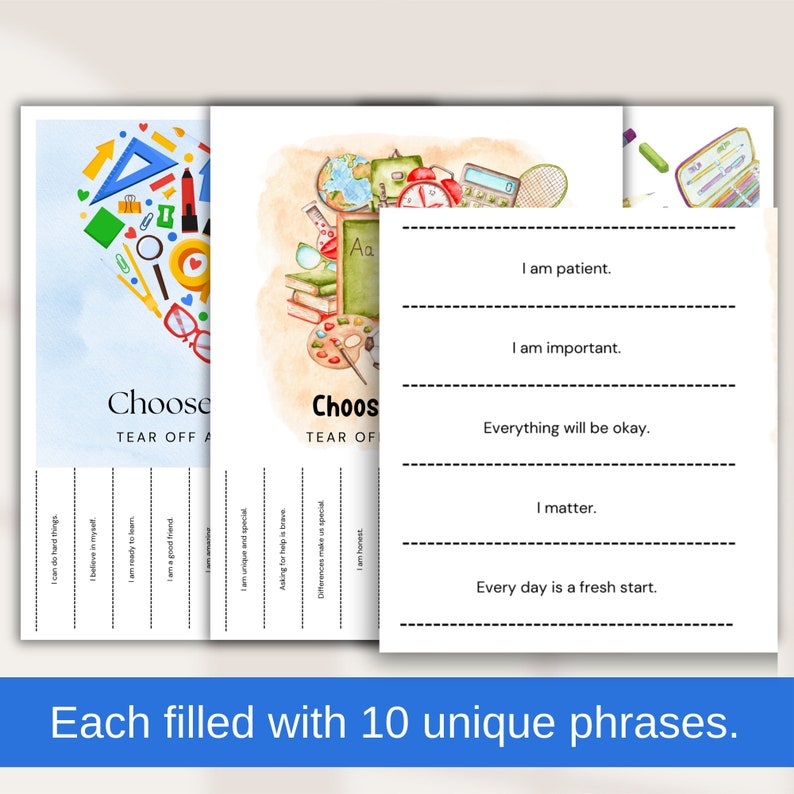 Positive Affirmation Tear-off Flyers (set of 6) School-aged Kids - Etsy UK