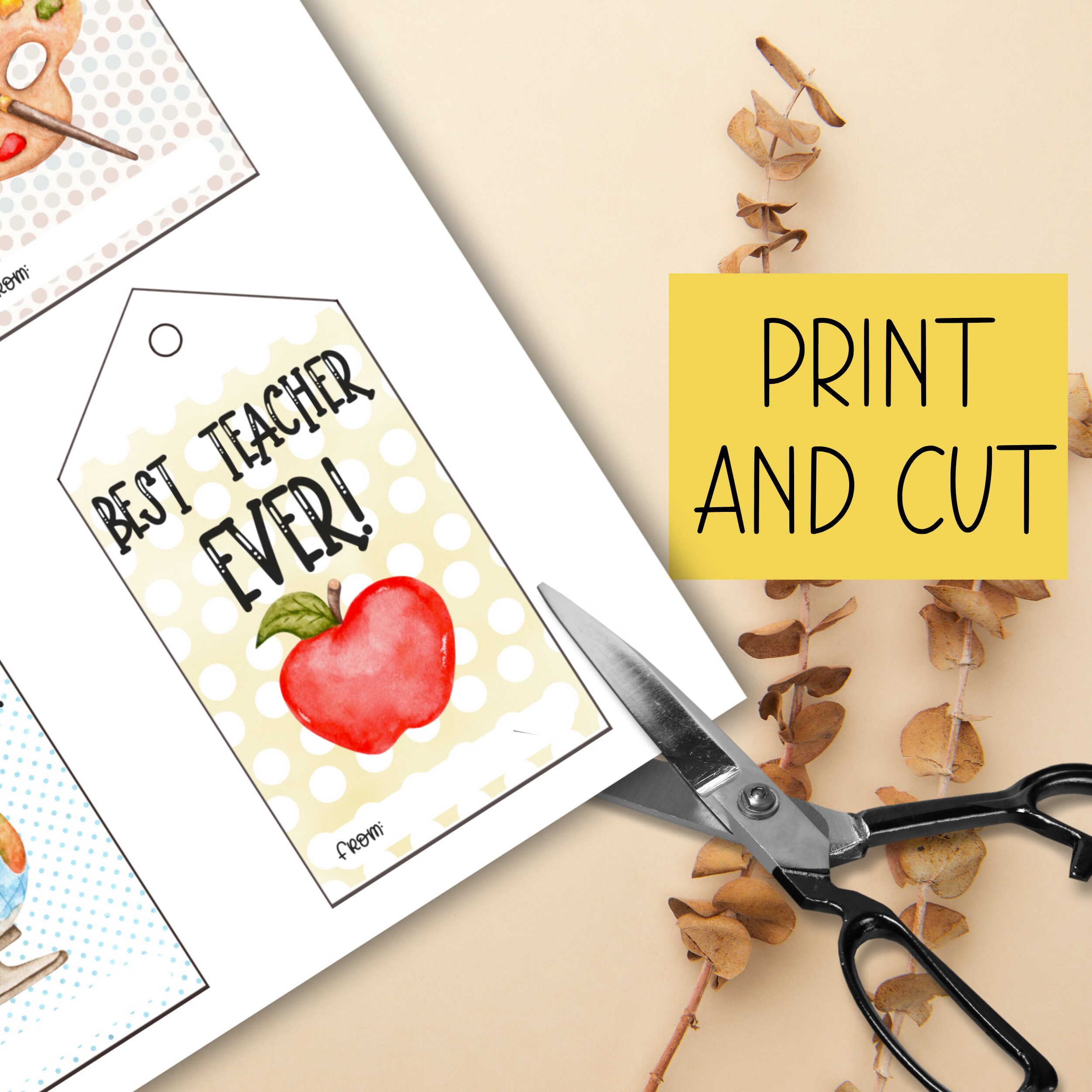 Teacher Appreciation Gift Tags Set Printable - Etsy