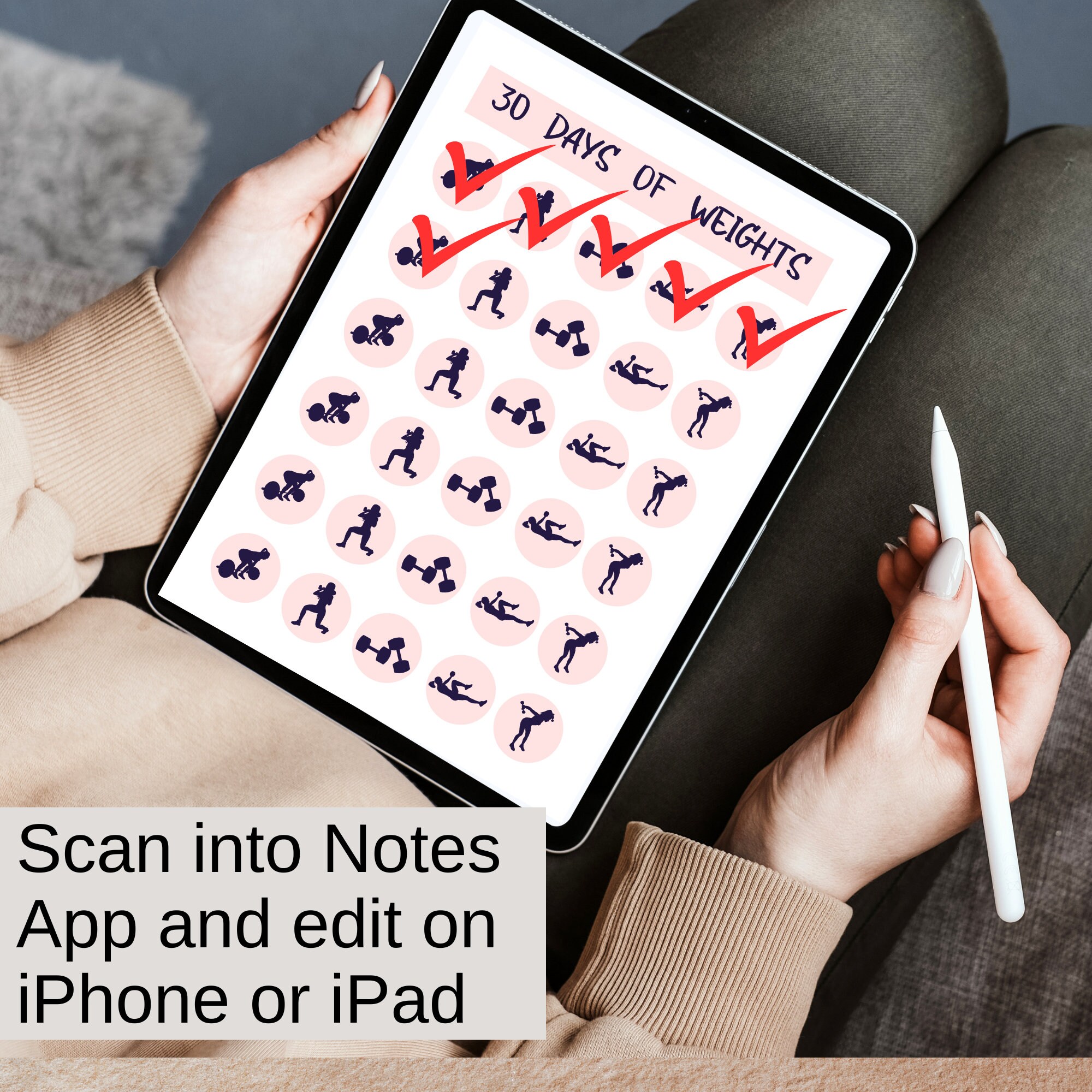 30 Day Weight Training Tracker Printable - Etsy