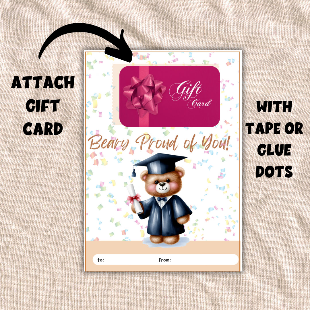 Kawaii Bear Graduation Gift Card Holder Tag - Etsy