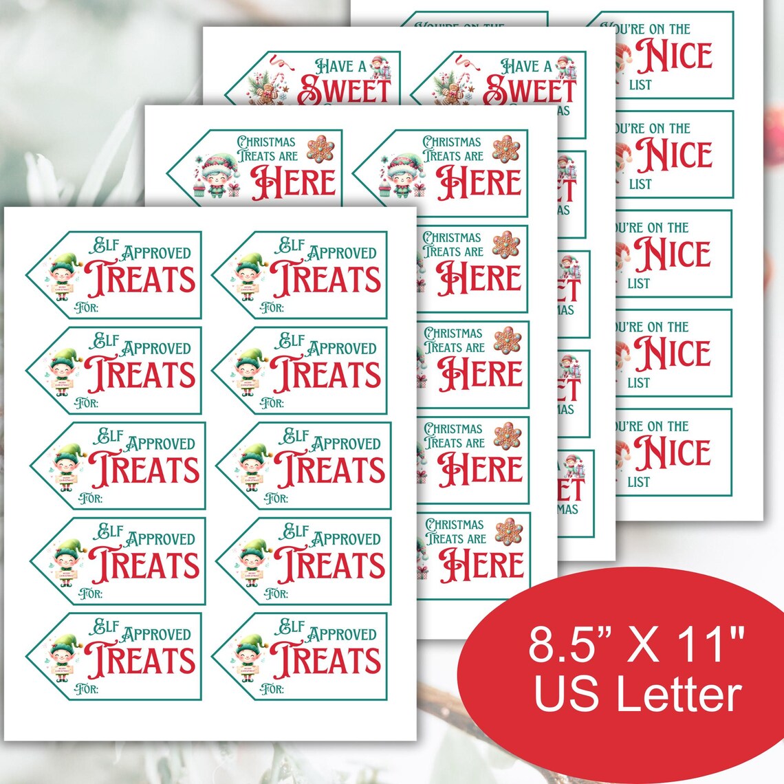 Fillable PDF - Printable Christmas Gift Tags – 4 Unique Designs | Cute ...