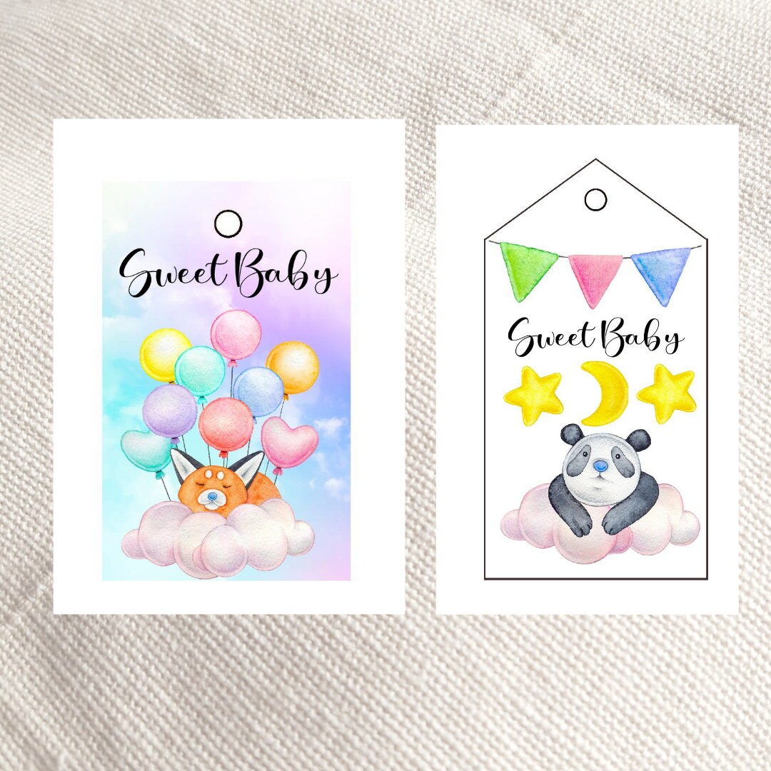 Baby Animals Baby Shower Gift Tags - Etsy