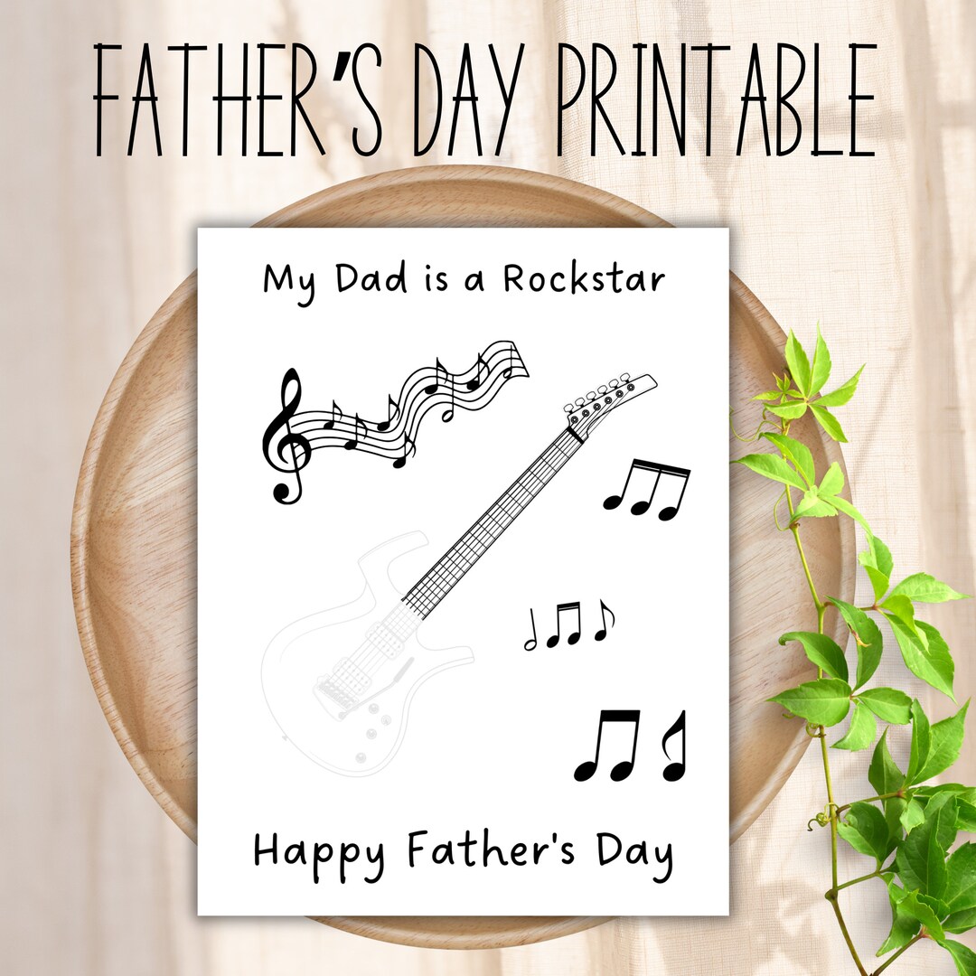Father's Day Printable - Rockstar - Personalized Gift From Children! - Etsy