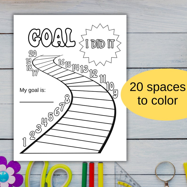 Goal Tracker Printable - Road to Success - Etsy