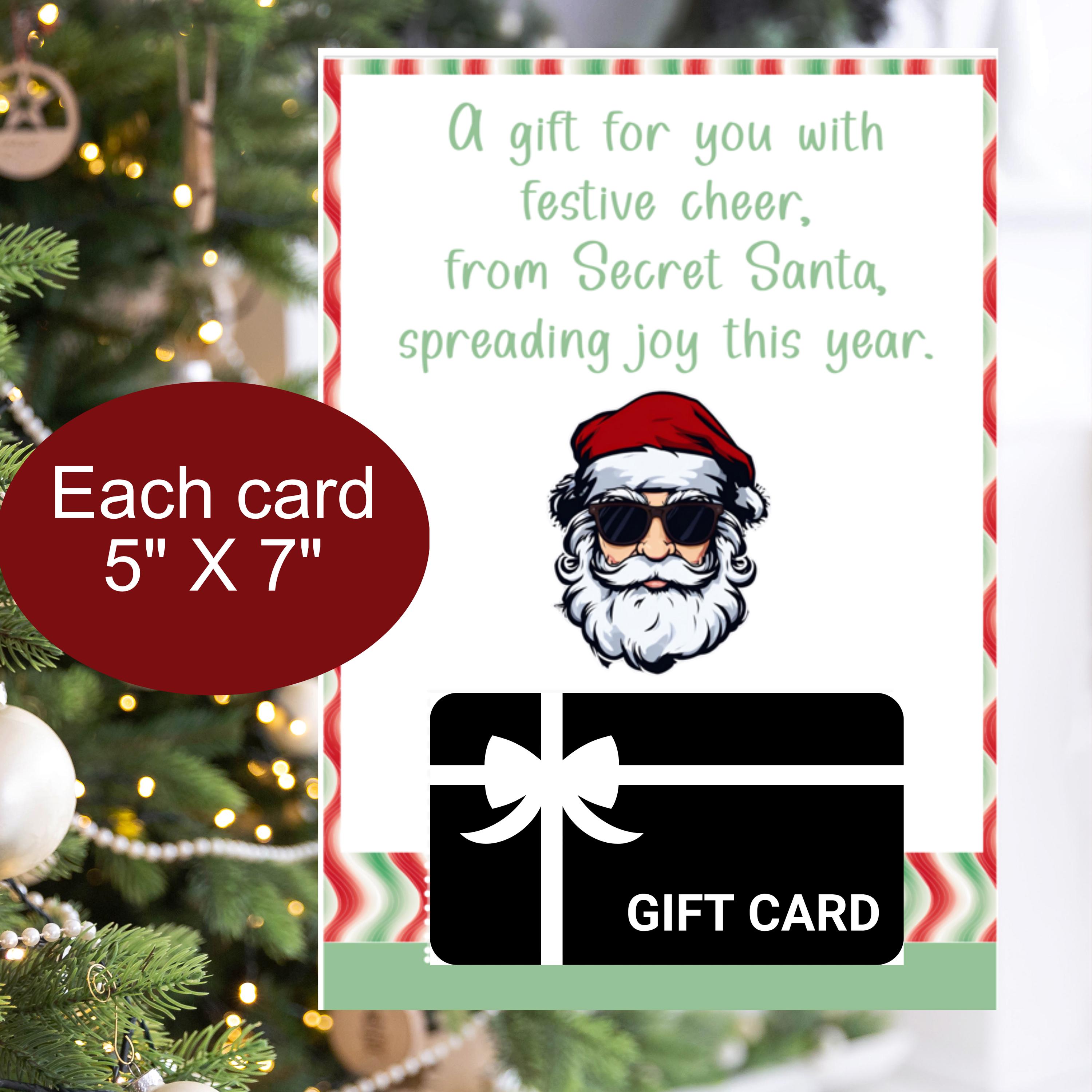 Printable Secret Santa Gift Card Tags – Fillable PDF With Santa Designs ...