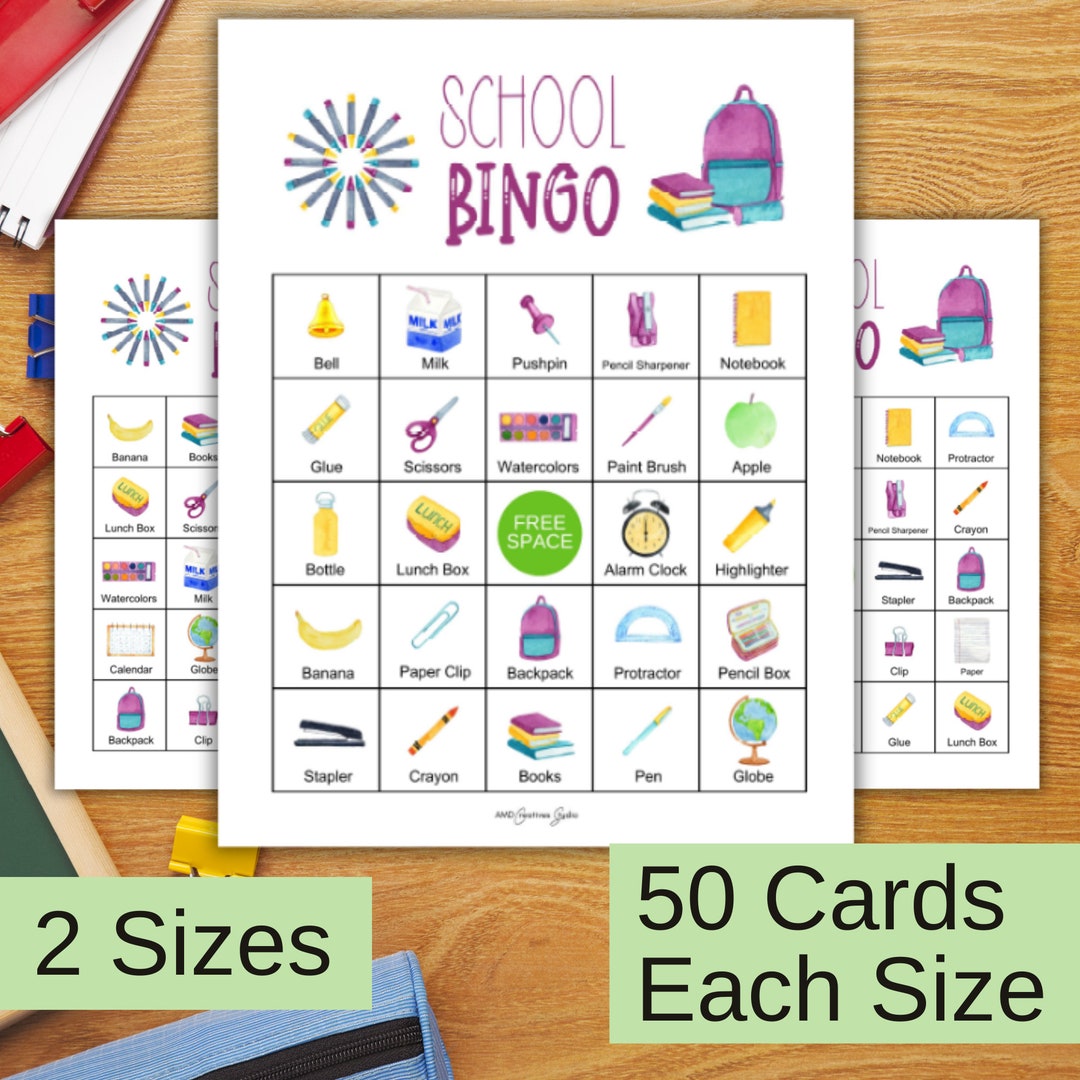Bingo School-themed - Classroom; Homeschool - Etsy