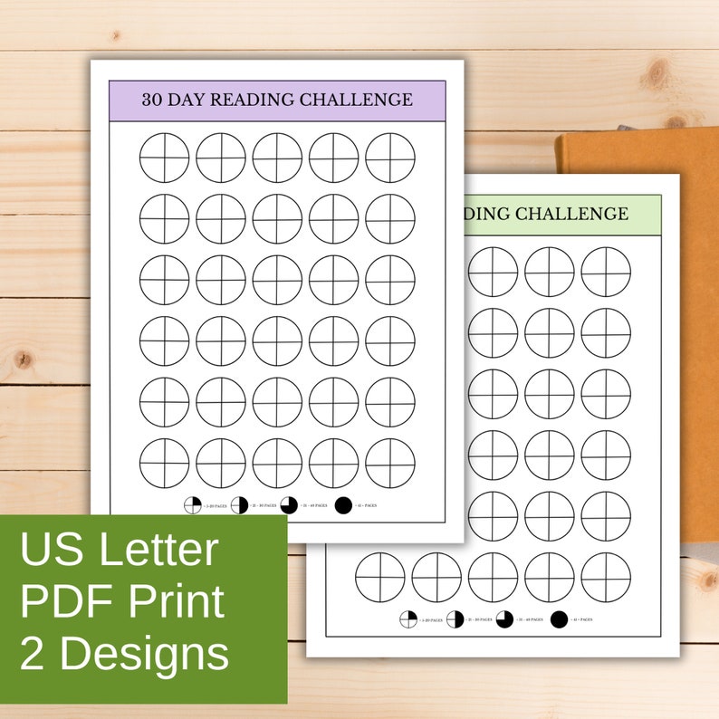 30 Day Reading Goal Tracker Printable - Etsy