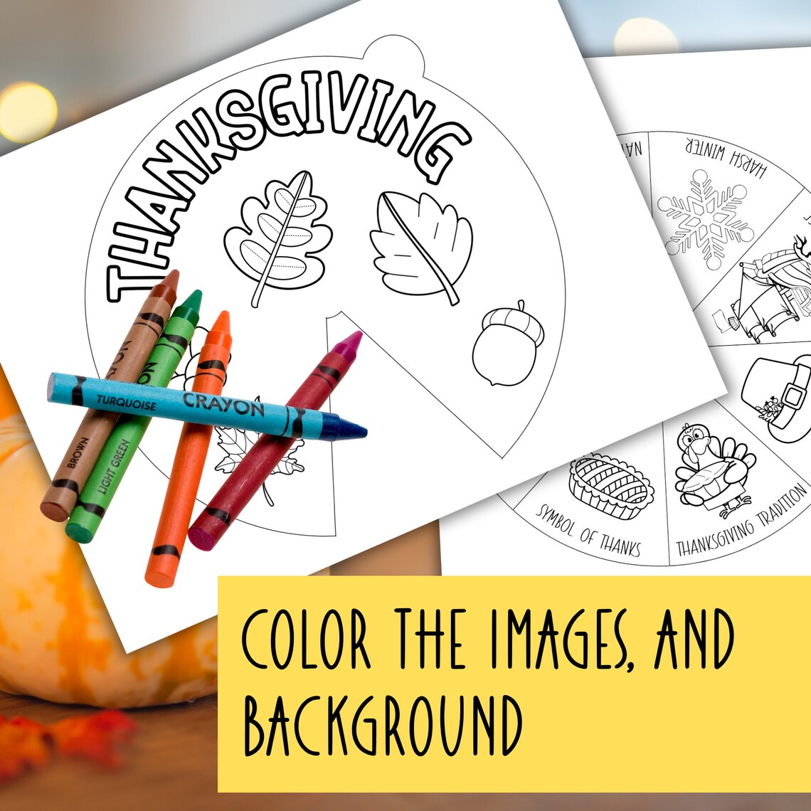 Thanksgiving Activity Spinner Wheel - Printable Activity for Kids - Etsy