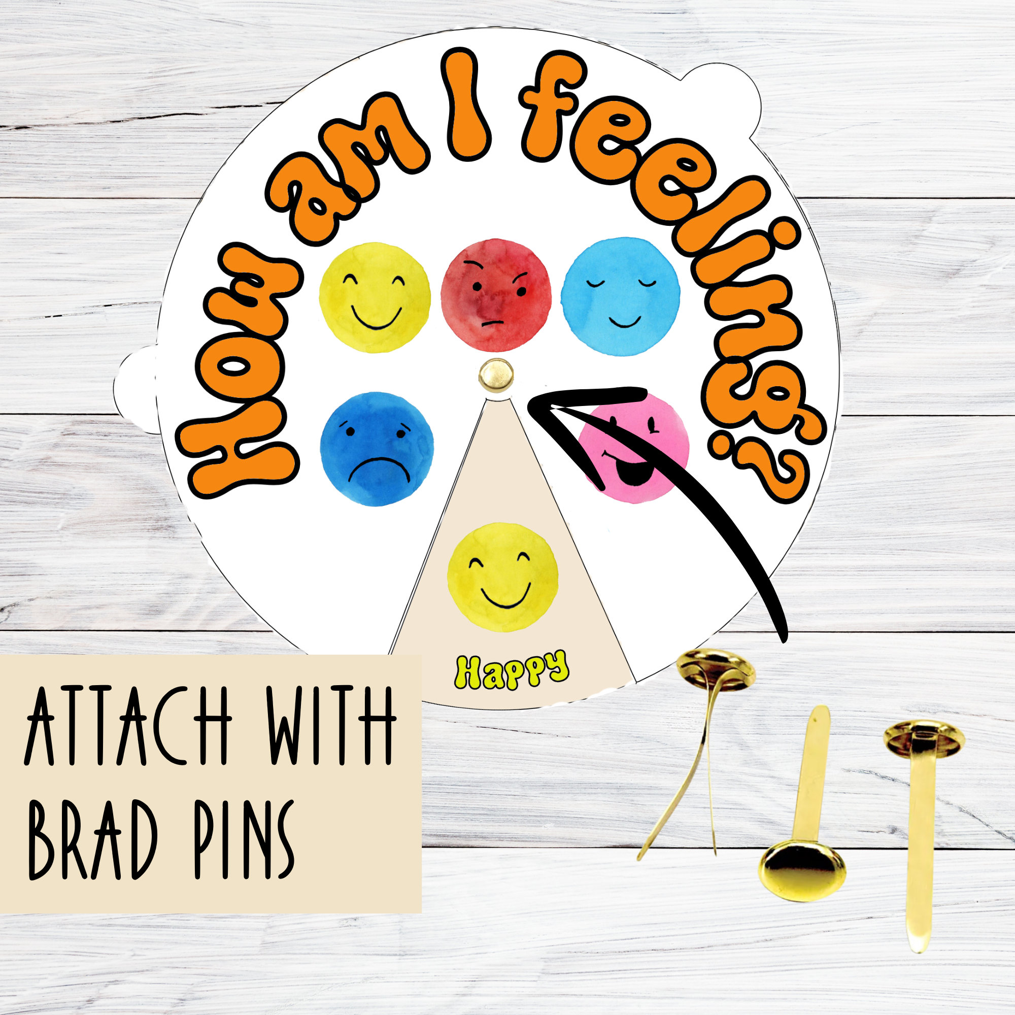 Emotions Wheel - Spinner Wheel Printable - Visual Aid - Feelings Wheel ...