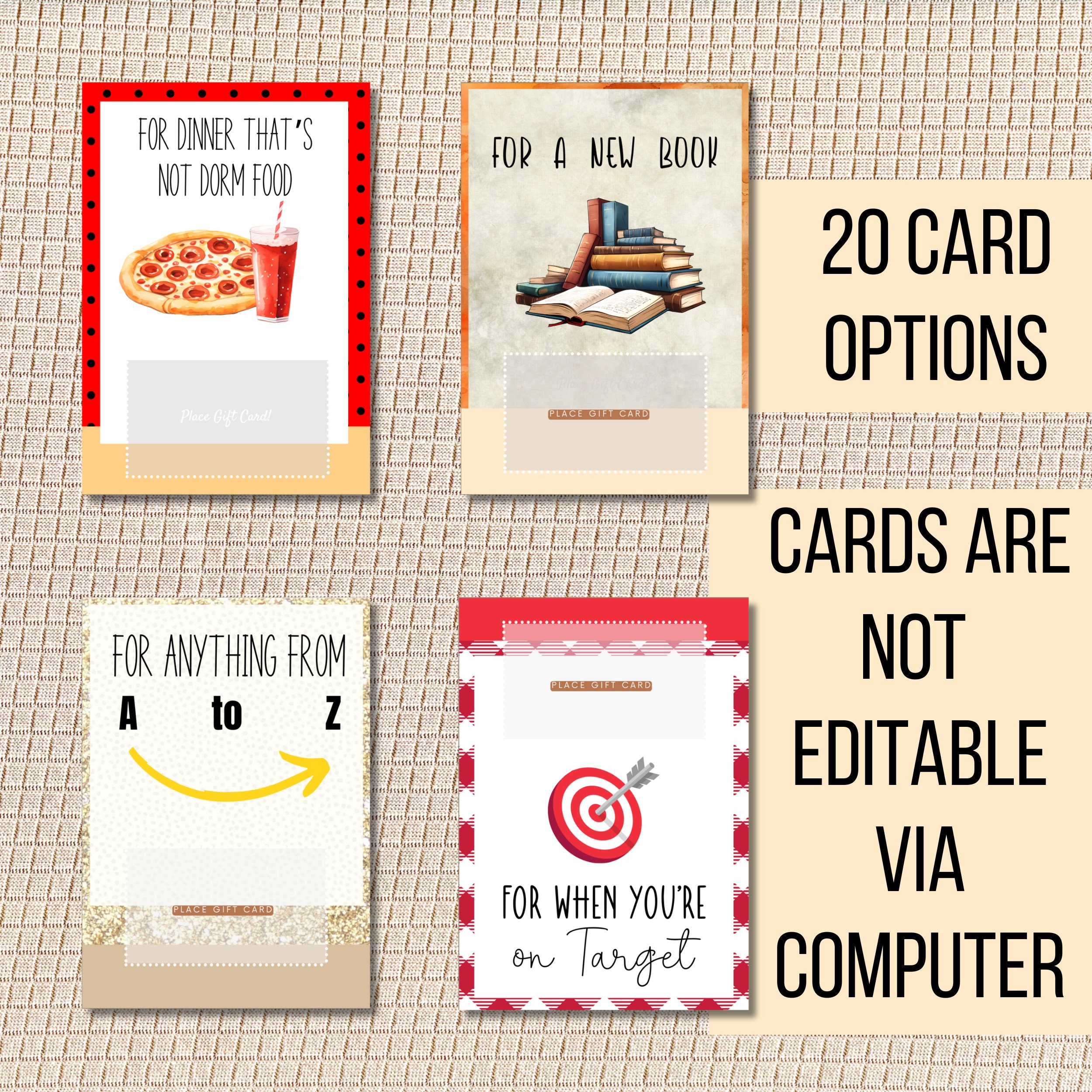 Printable Graduation Gift Card Book for College-bound High School ...