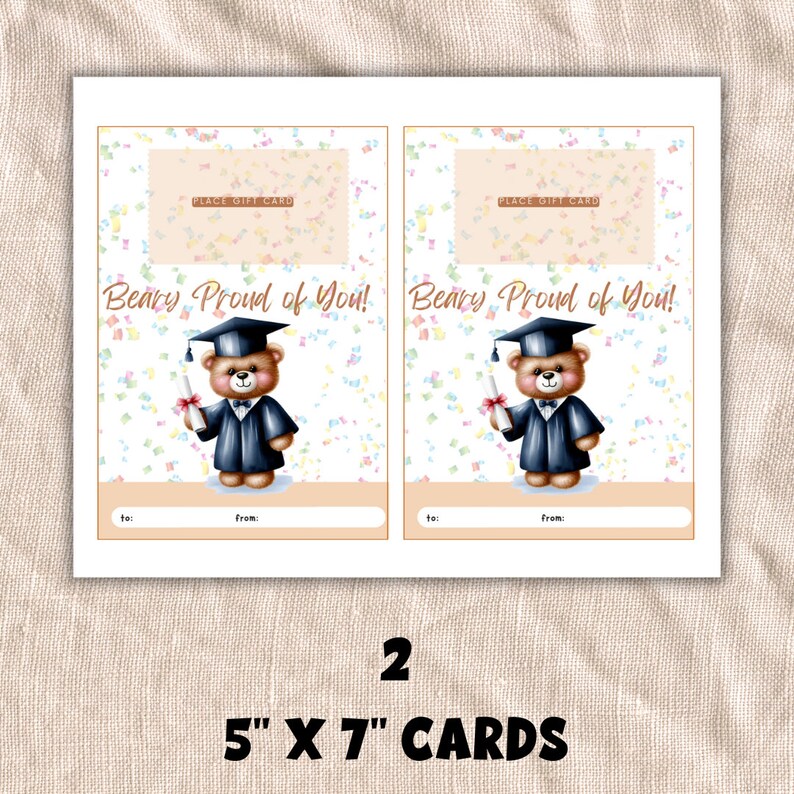 Kawaii Bear Graduation Gift Card Holder Tag - Etsy