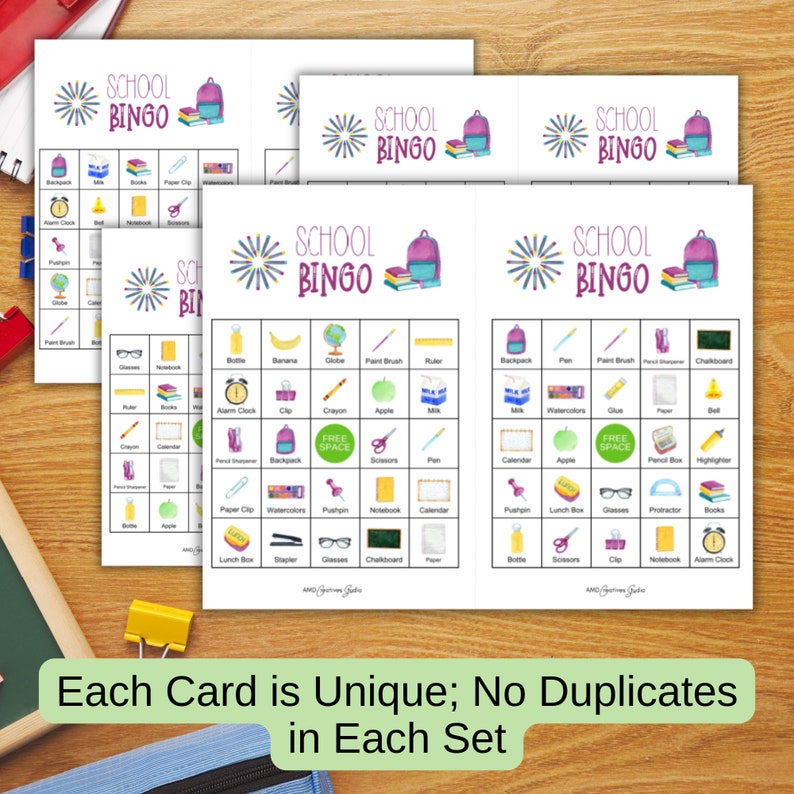 Bingo School-themed - Classroom; Homeschool - Etsy