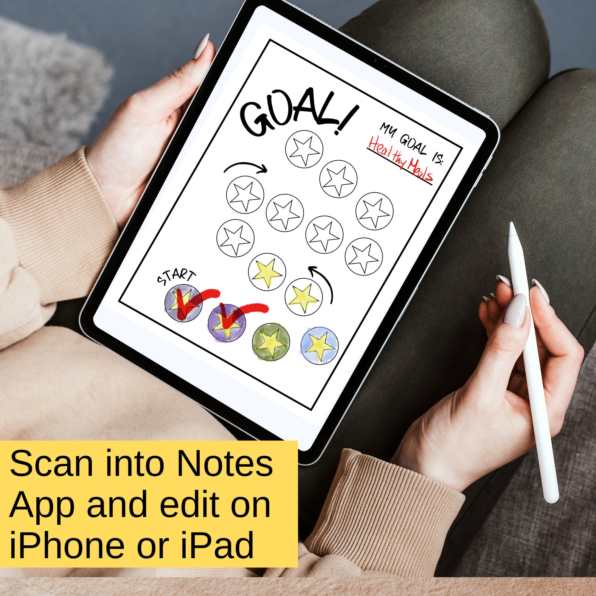 Goal Tracker Printable - 14 Stars for Kids and Adults; 2 Versions - Etsy