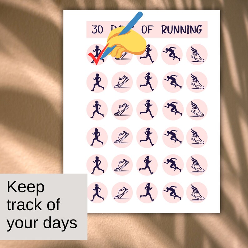 30 Day Running Tracker - Printable - Etsy