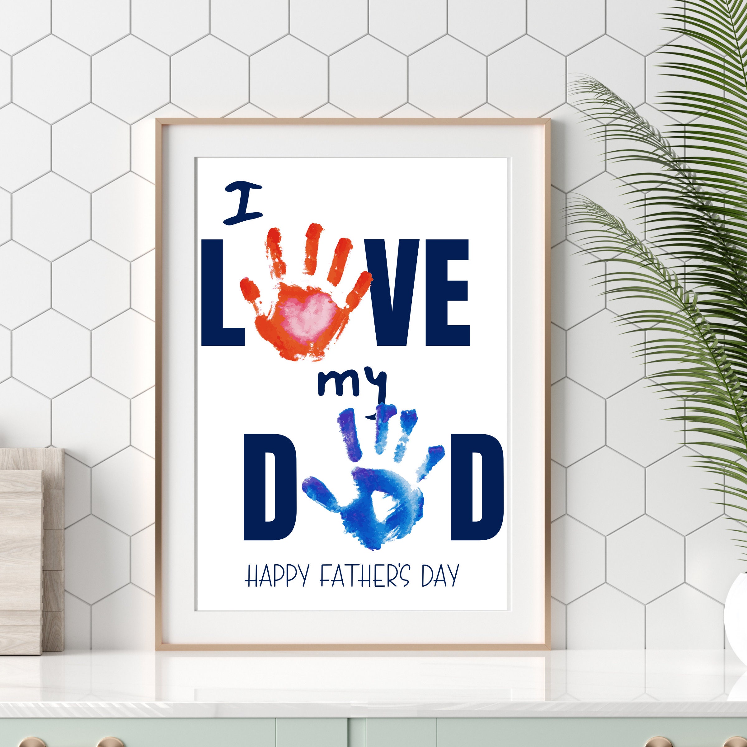 I Love My Dad Printable - Father's Day Handprint Craft - Etsy