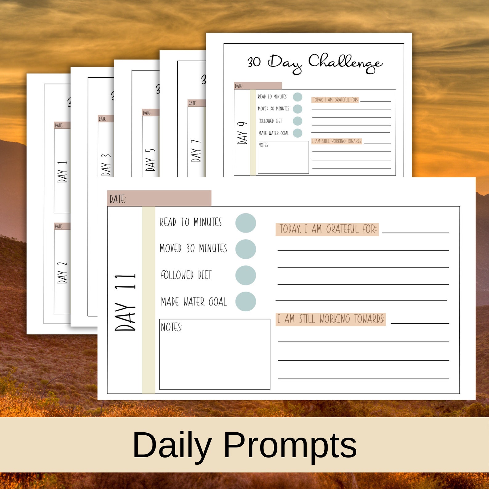 30 Day Challenge - Personal Development Tracker - Etsy