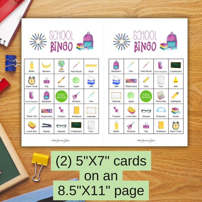 Bingo School-themed - Classroom; Homeschool - Etsy