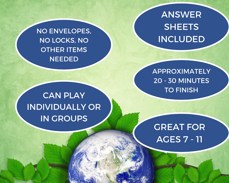 Earth Day Escape Room Printable, Classroom Activity for Kids, No Prep ...