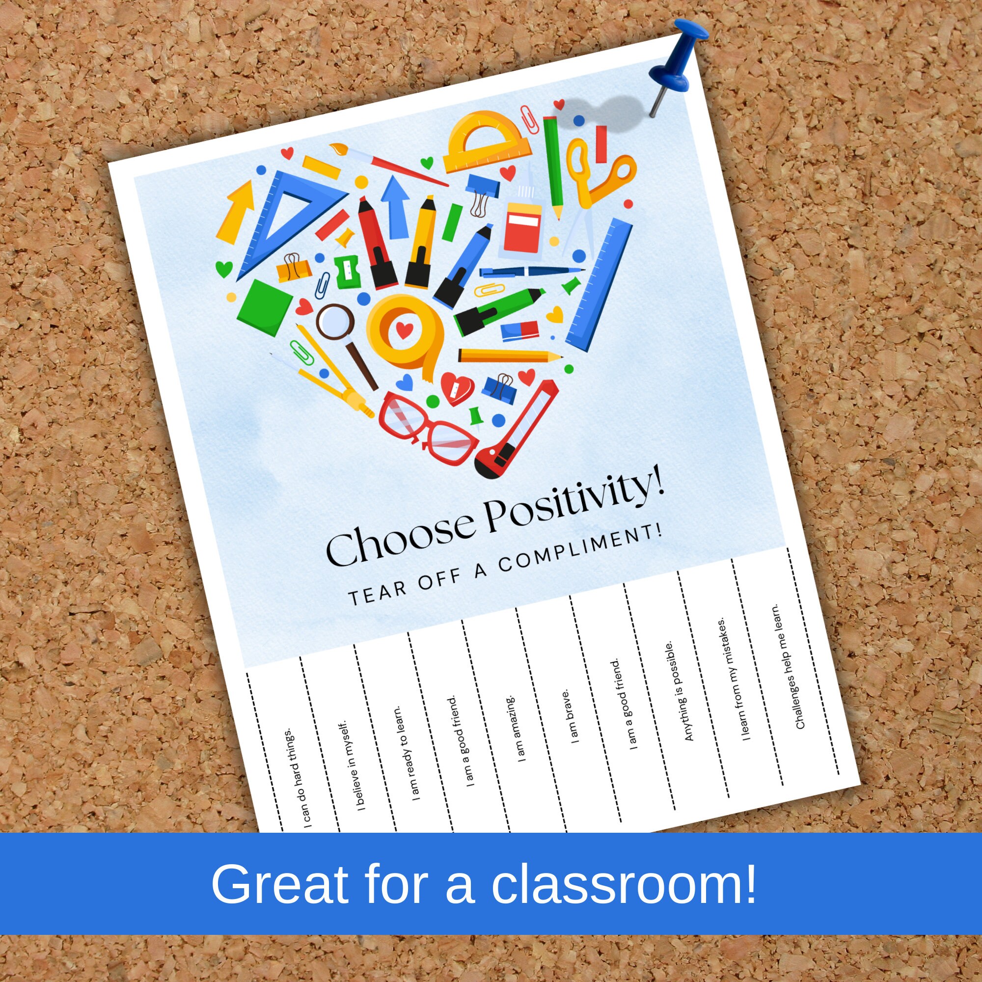 Positive Affirmation Tear-off Flyers (set of 6) School-aged Kids - Etsy UK