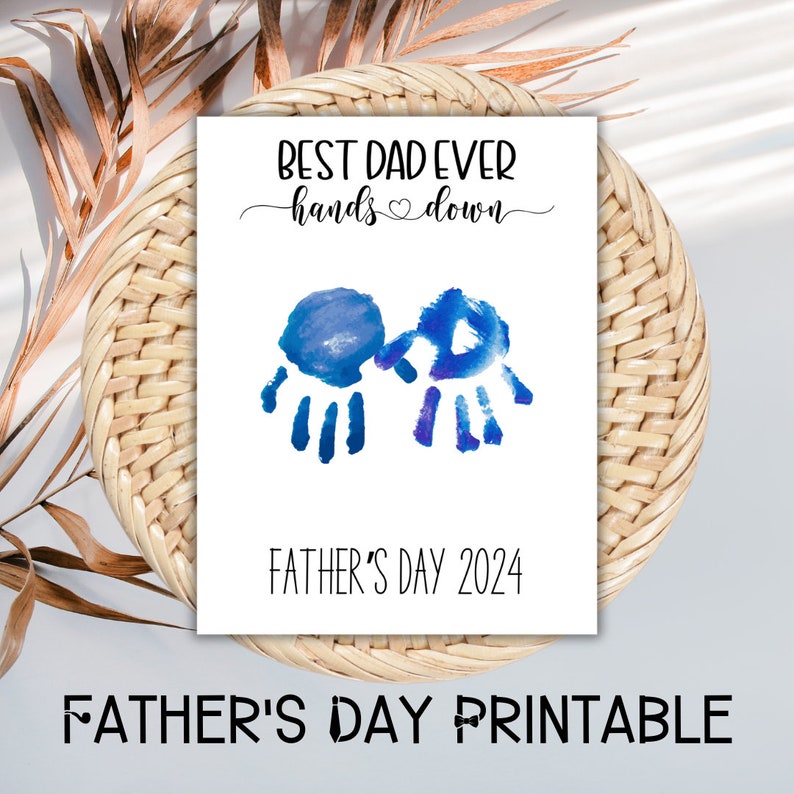 Father's Day Printable Best Dad Ever Hands Down - Etsy